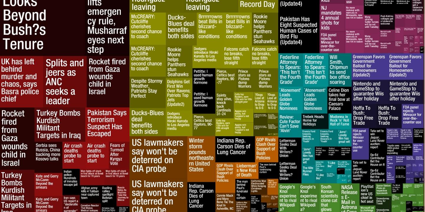 Newsmap "cartographie" l'actualité en temps réel
