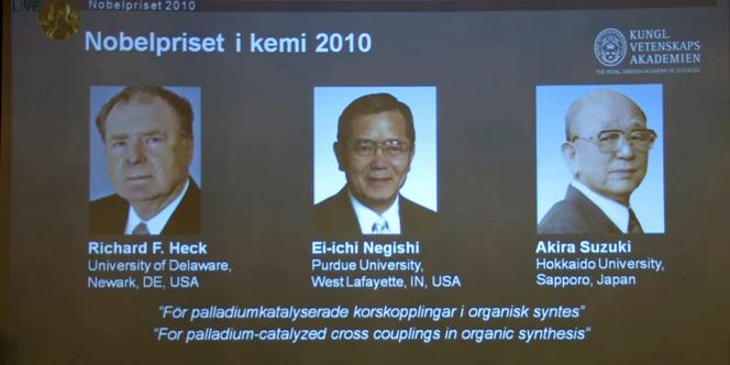 Le prix Nobel de chimie attribué à un Américain et deux Japonais
