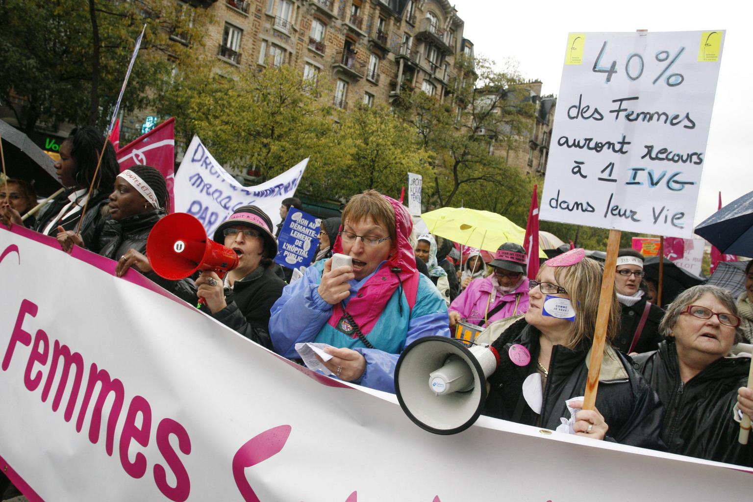 Manifestation à Paris Pour Défendre Le Droit à Lavortement