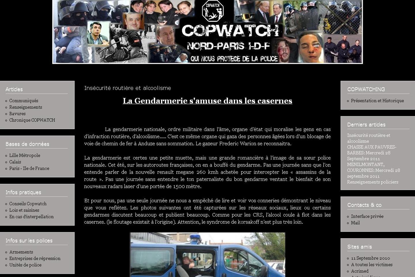 Copwatch, le site qui surveille la police, suscite l'ire de Guéant