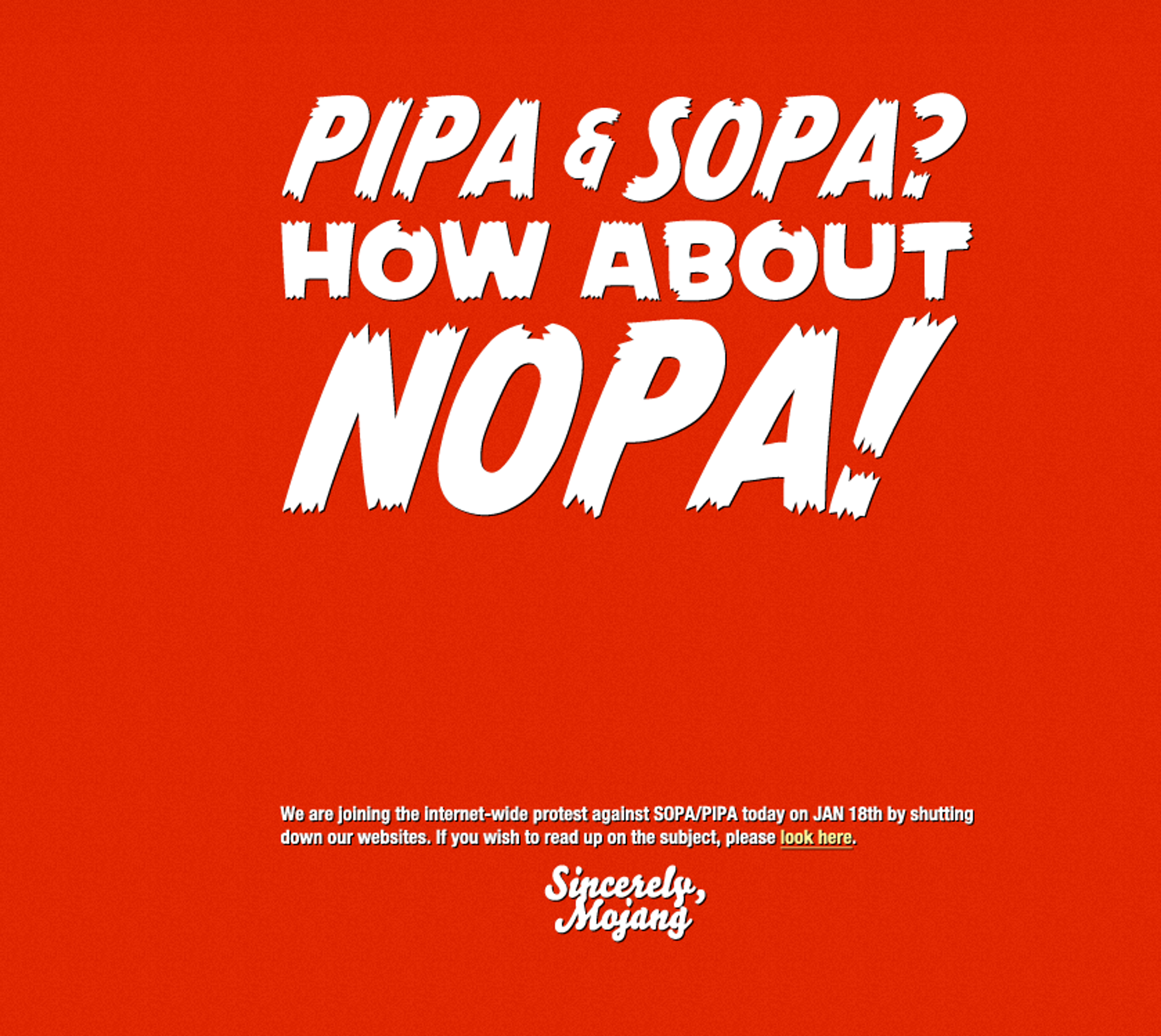 SOPA, PIPA, et la crainte d'un filtrage du Web à grande échelle