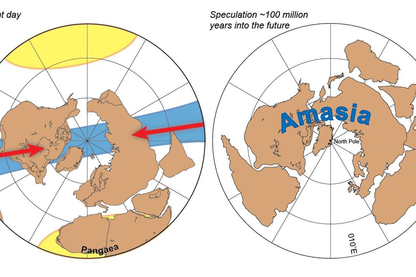 L'Amasie, futur supercontinent, pourrait se créer au pôle Nord