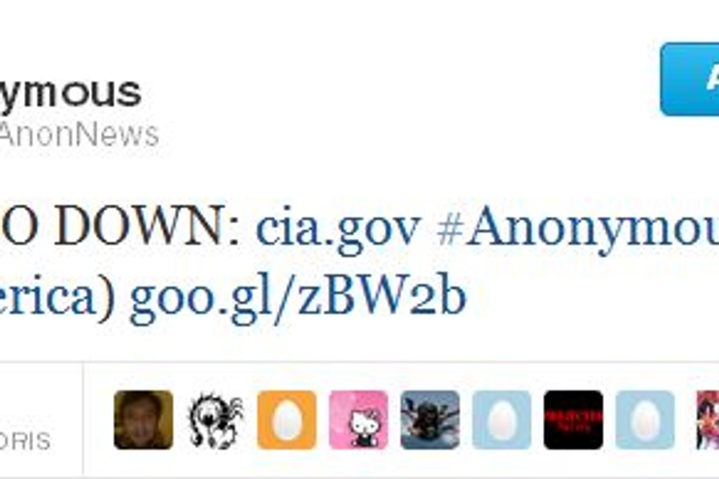 Anonymous revendique une attaque contre le site Internet de la CIA