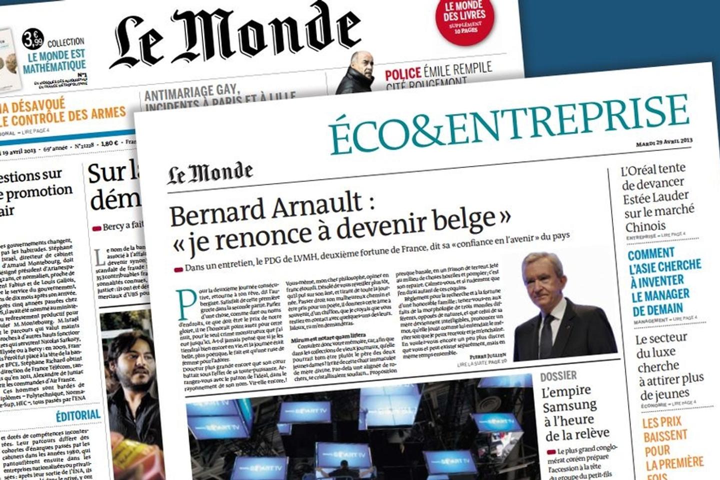 Au "Monde", une nouvelle priorité donnée à l'économie