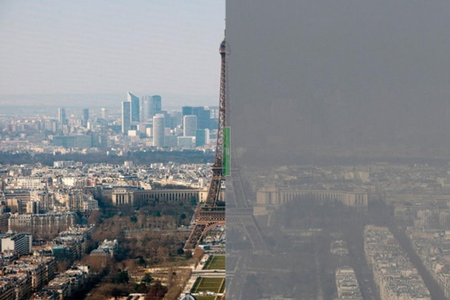La pollution à Paris en deux photos