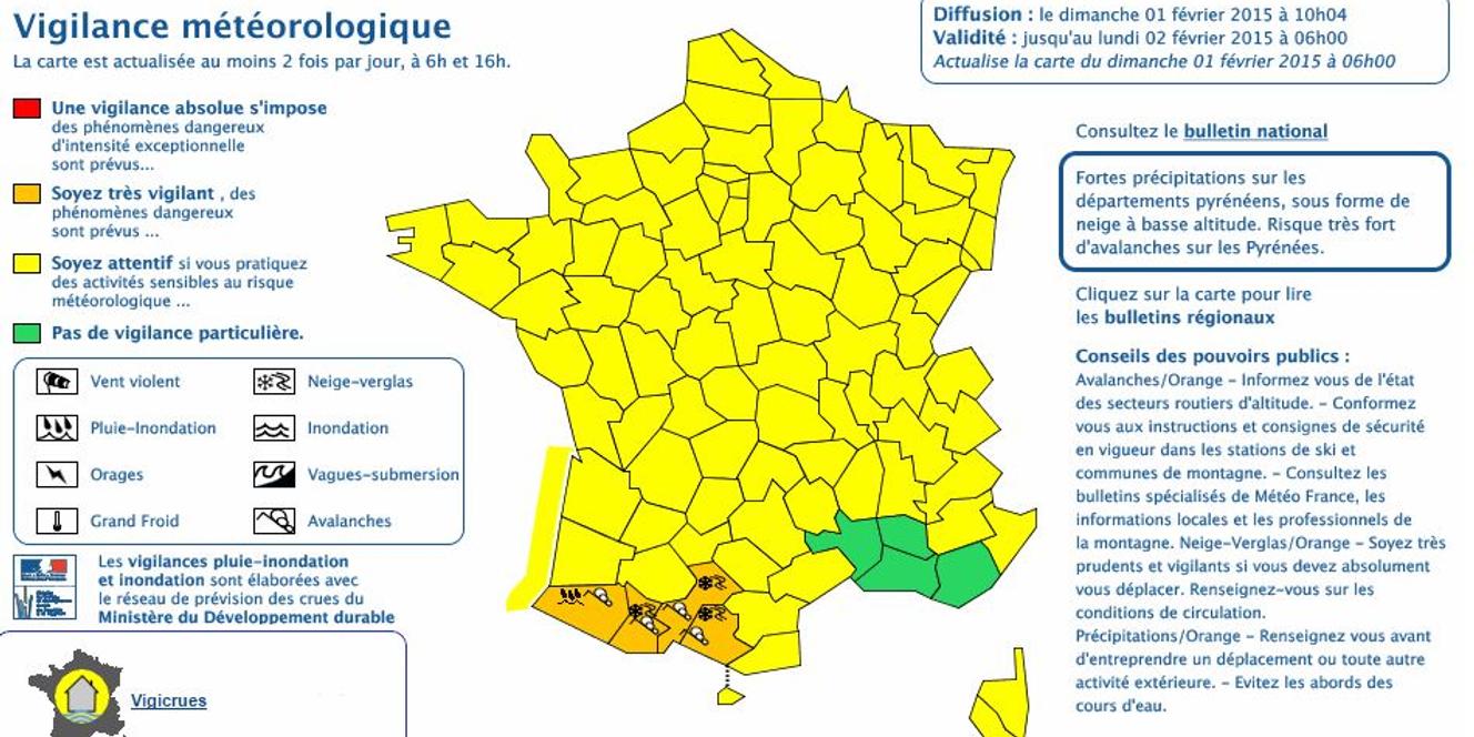 Quatre départements en vigilance orange avalanches