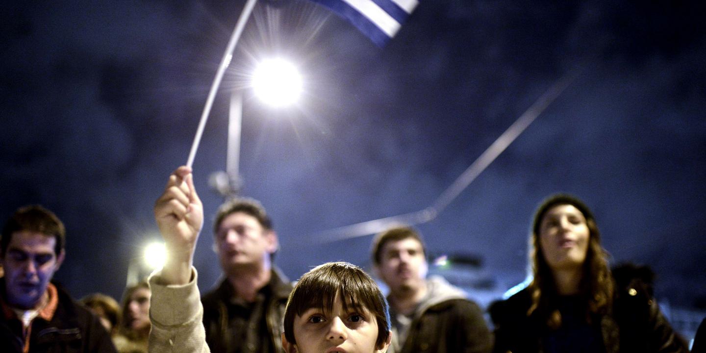 Les Athéniens dans la rue pour soutenir leur gouvernement