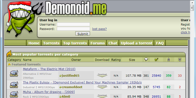 Téléchargement : fermeture du site Demonoid