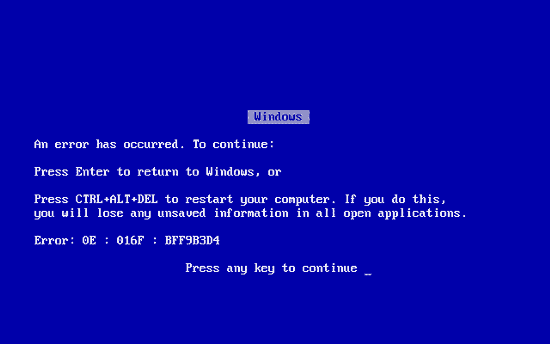 On a testé… relancer Windows 95