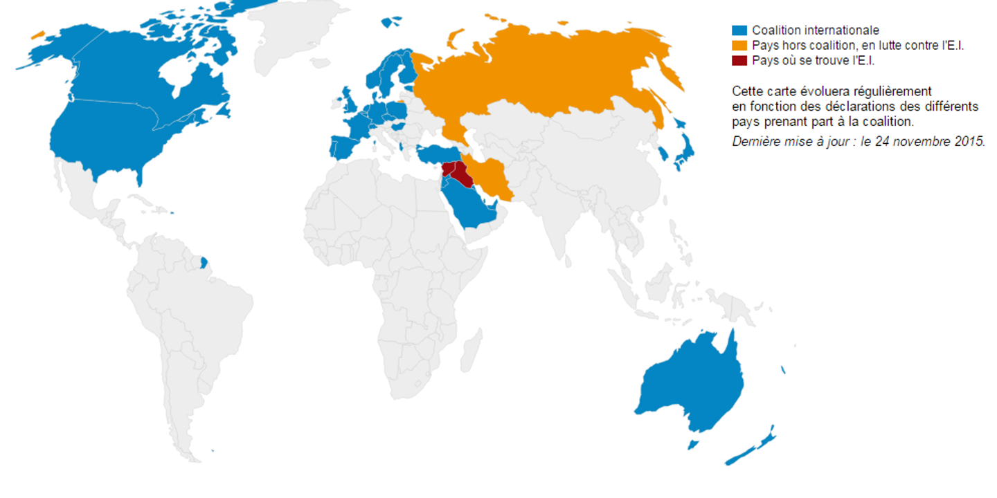 Quels sont les pays membres de la coalition contre l’Etat islamique