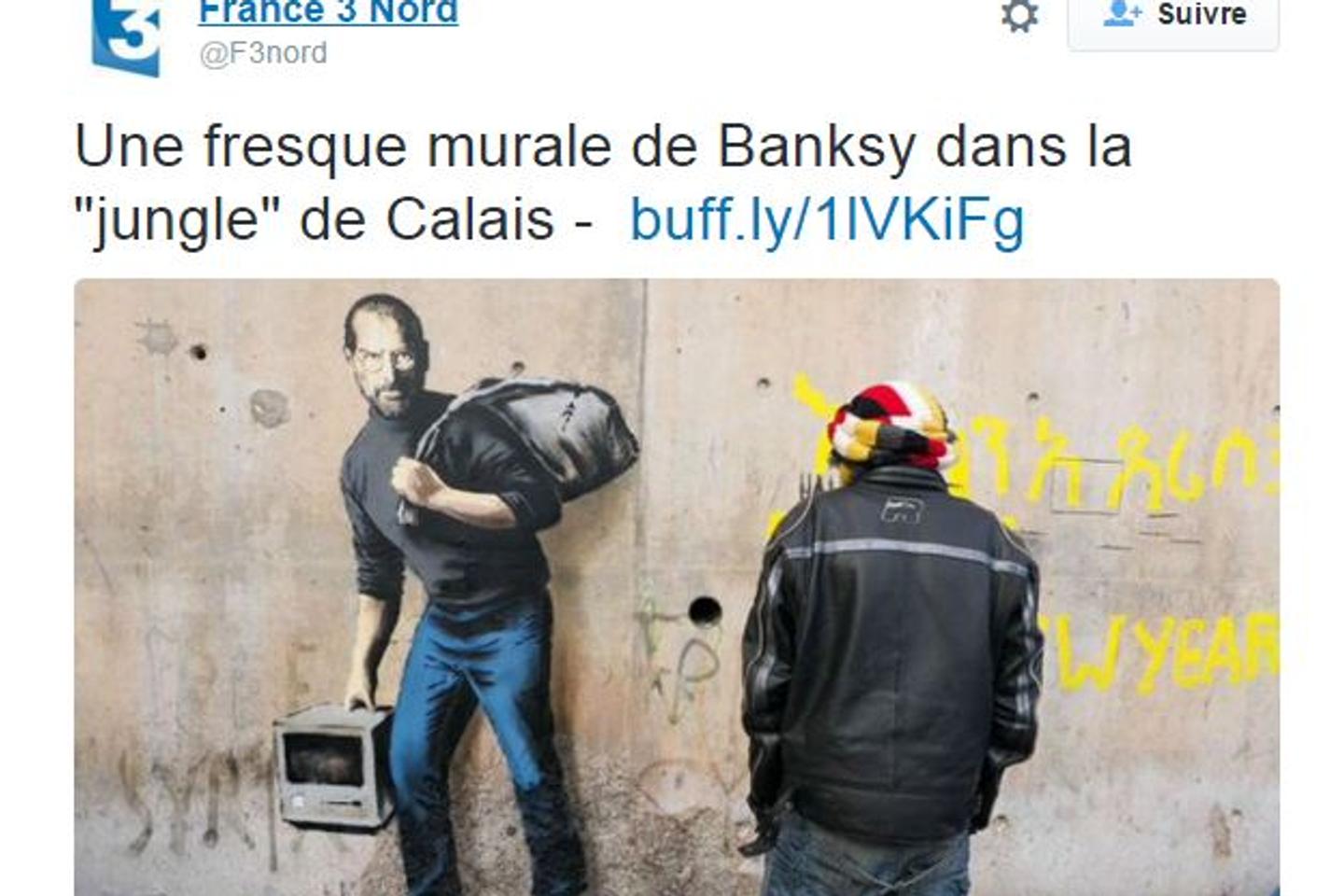 Banksy peint Steve Jobs sur les murs de Calais pour illustrer la crise ...