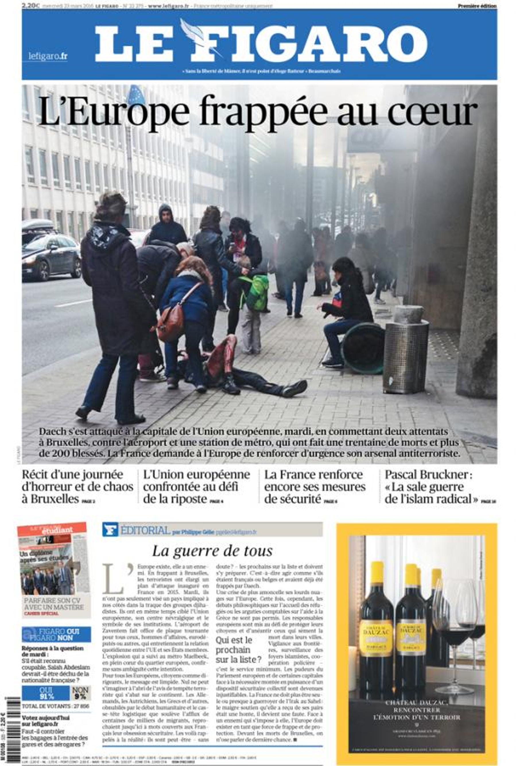 En images : les « unes » des journaux français et étrangers après les ...