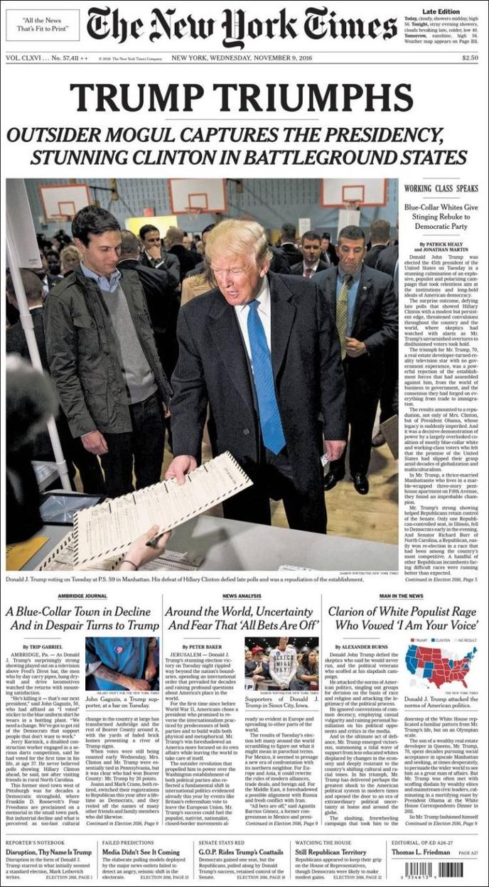 En images : les « unes » de la presse internationale face au succès de ...