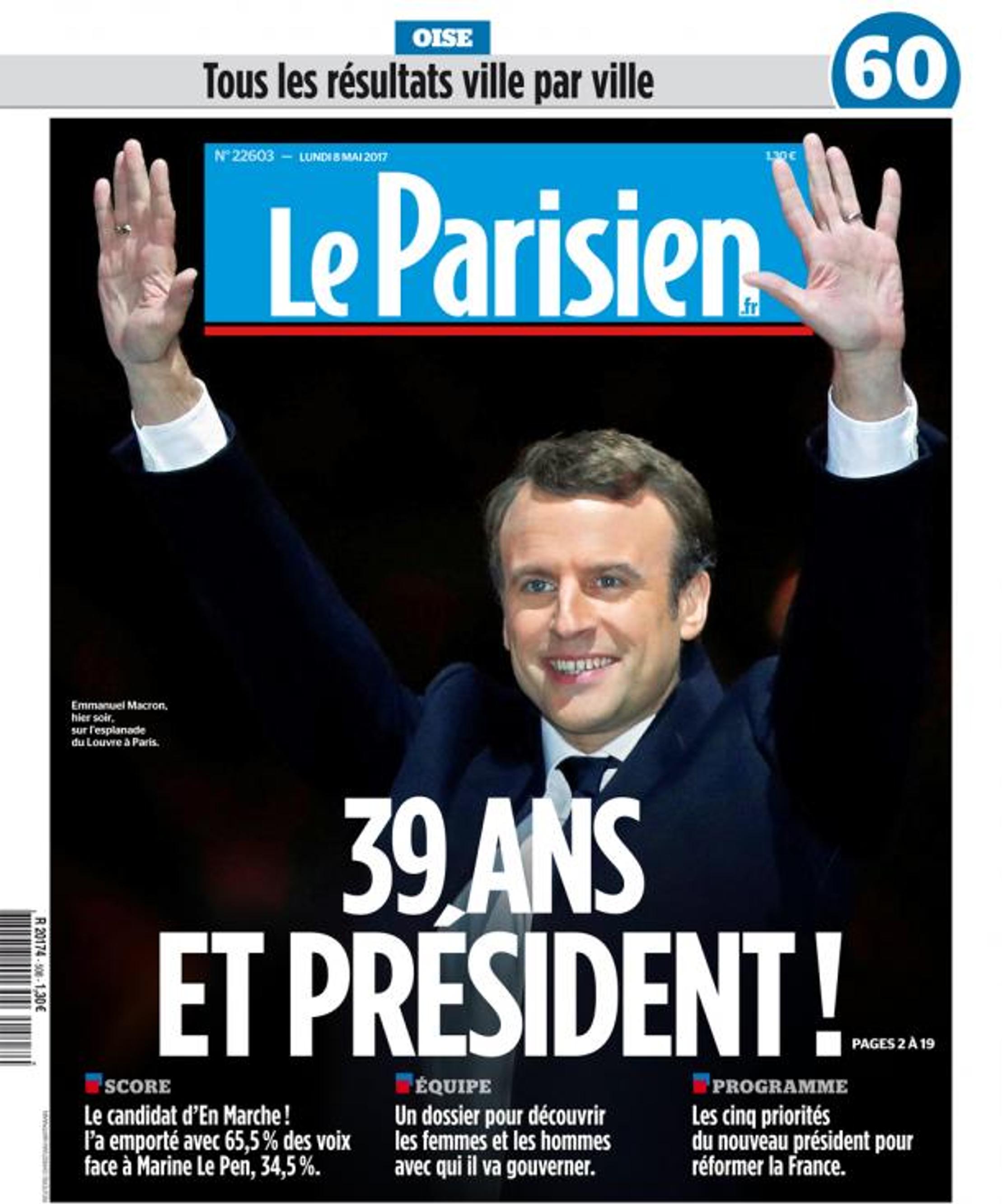 Présidentielle 2017 : la victoire d’Emmanuel Macron en « une » de la ...