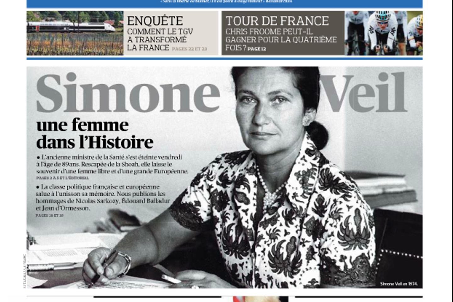 Mort de Simone Veil : les hommages de la presse française