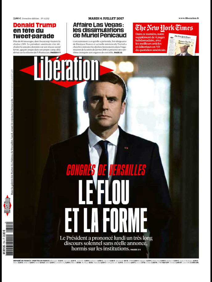 Le discours d’Emmanuel Macron devant le Congrès ne convainc pas la presse Le discours d’Emmanuel Macron devant le Congrès ne convainc pas la presse
