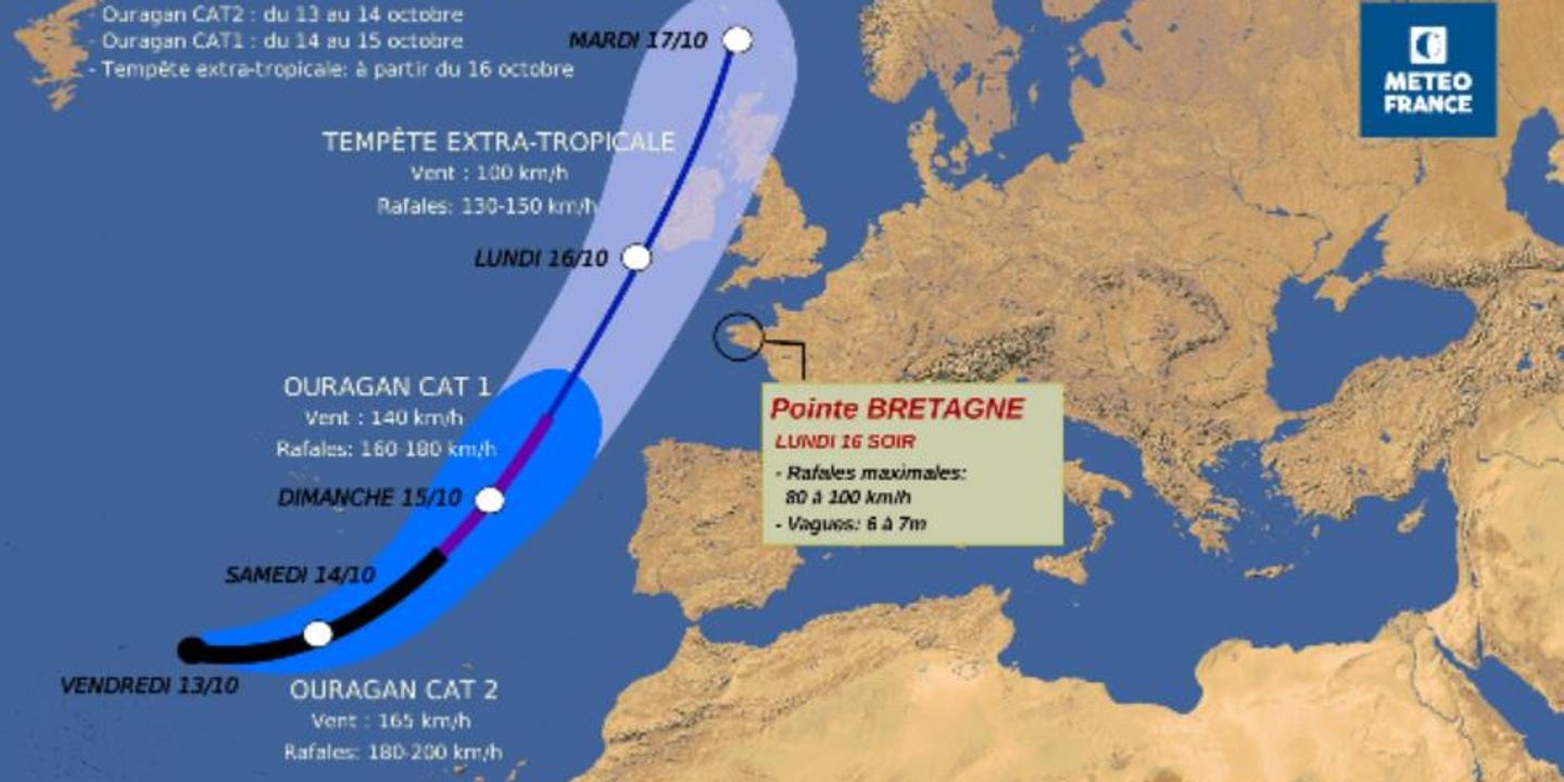 L’ouragan Ophelia poursuit sa trajectoire vers l’Europe, les Açores en ...