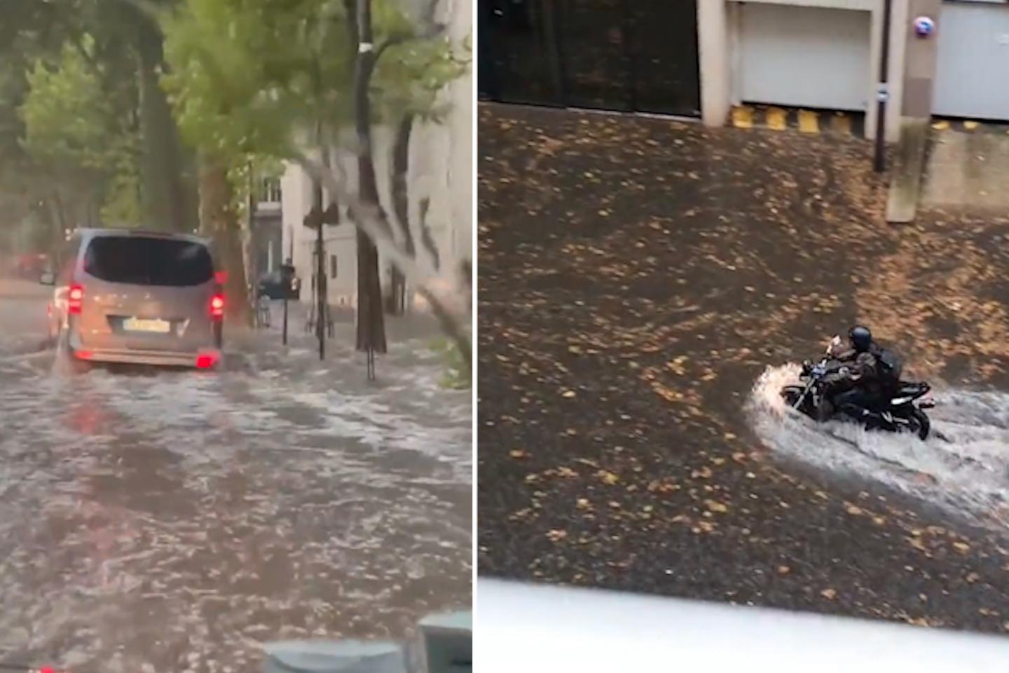 Rain curtains and winds at 100 km/h: Paris feet in water during storm ...