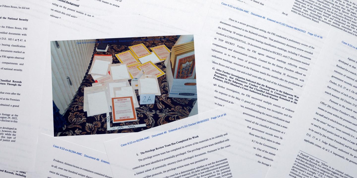 Dozens of empty folders labeled classified found at Trump's Mar-a-Lago home