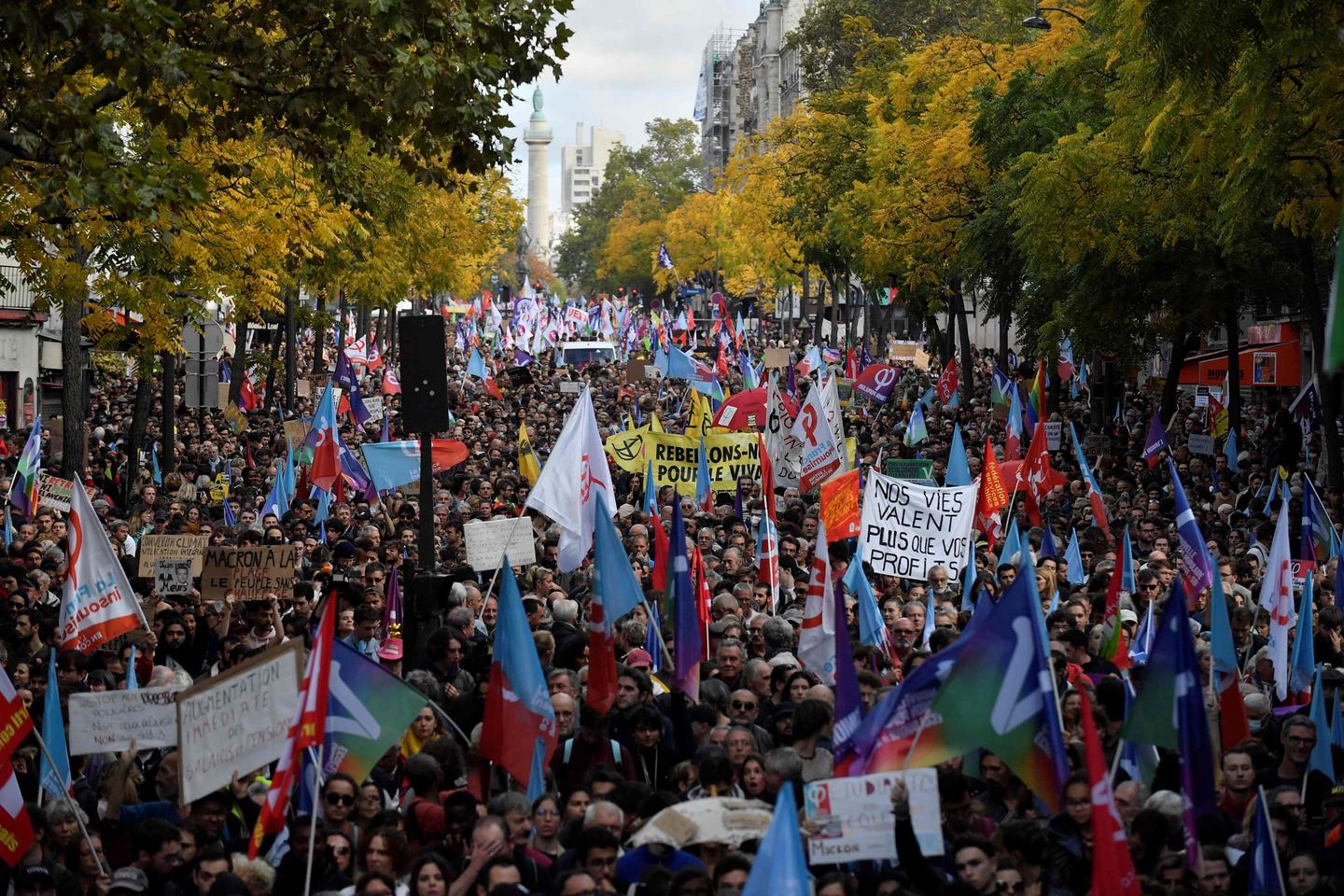 French left-wing parties gather protesters to march in Paris, as ...