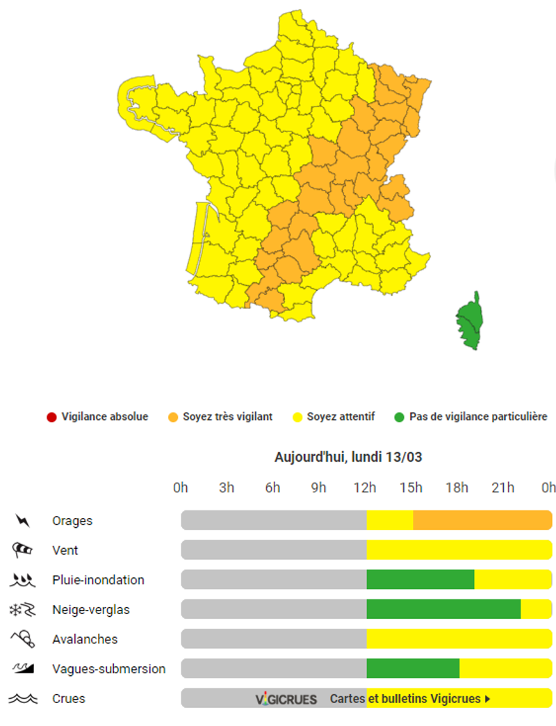 Météo-France place vingt-huit départements en « vigilance orange orages