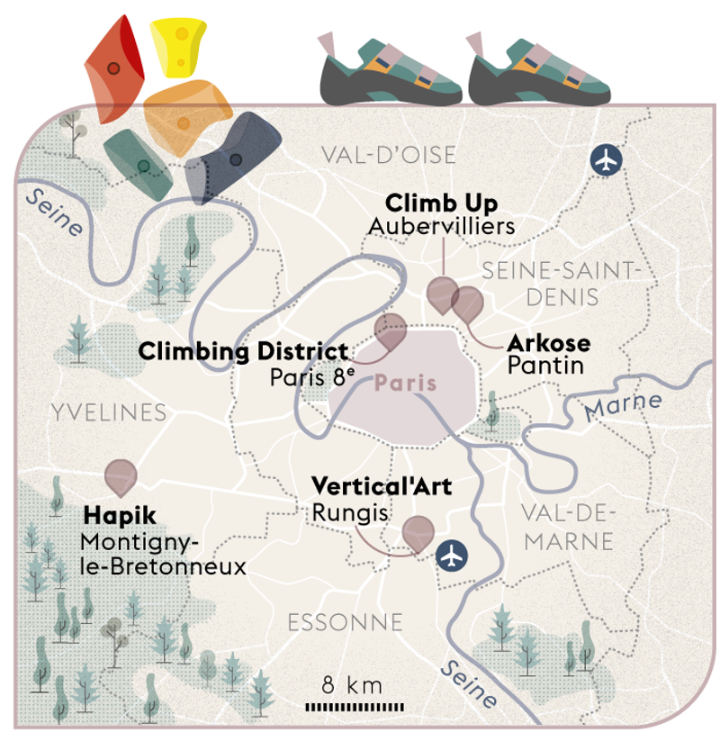 Cinq salles d’escalade en Ile-de-France