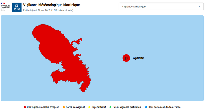 La Martinique en vigilance rouge cyclone à l’approche de la tempête Bret