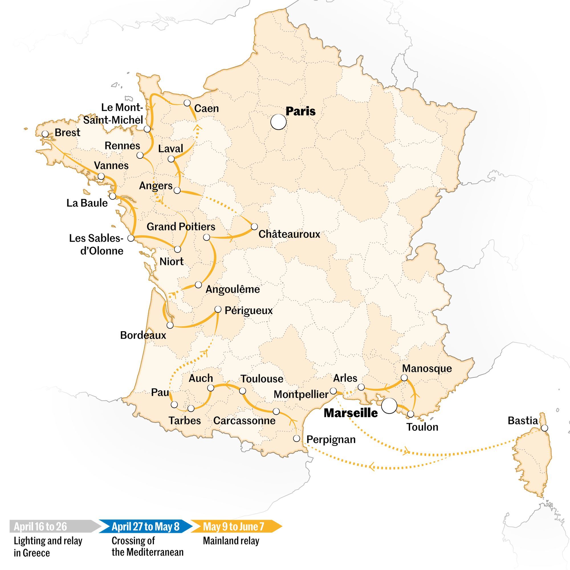 Paris 2024 Olympics organizers unveil torch relay map