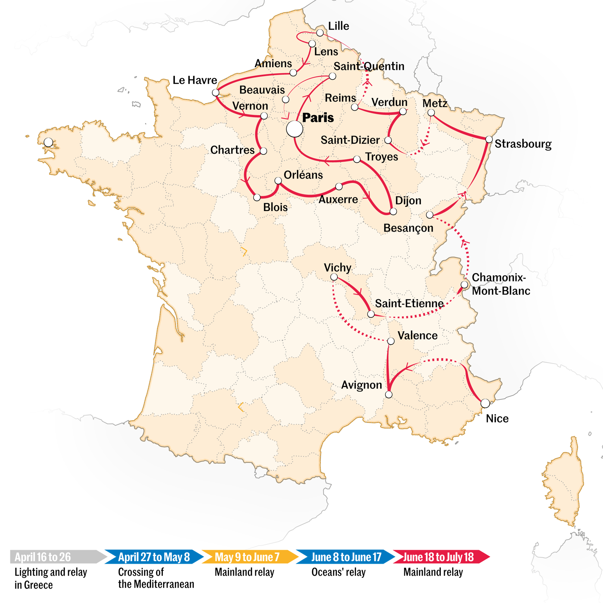 Paris 2024 Olympics organizers unveil torch relay map