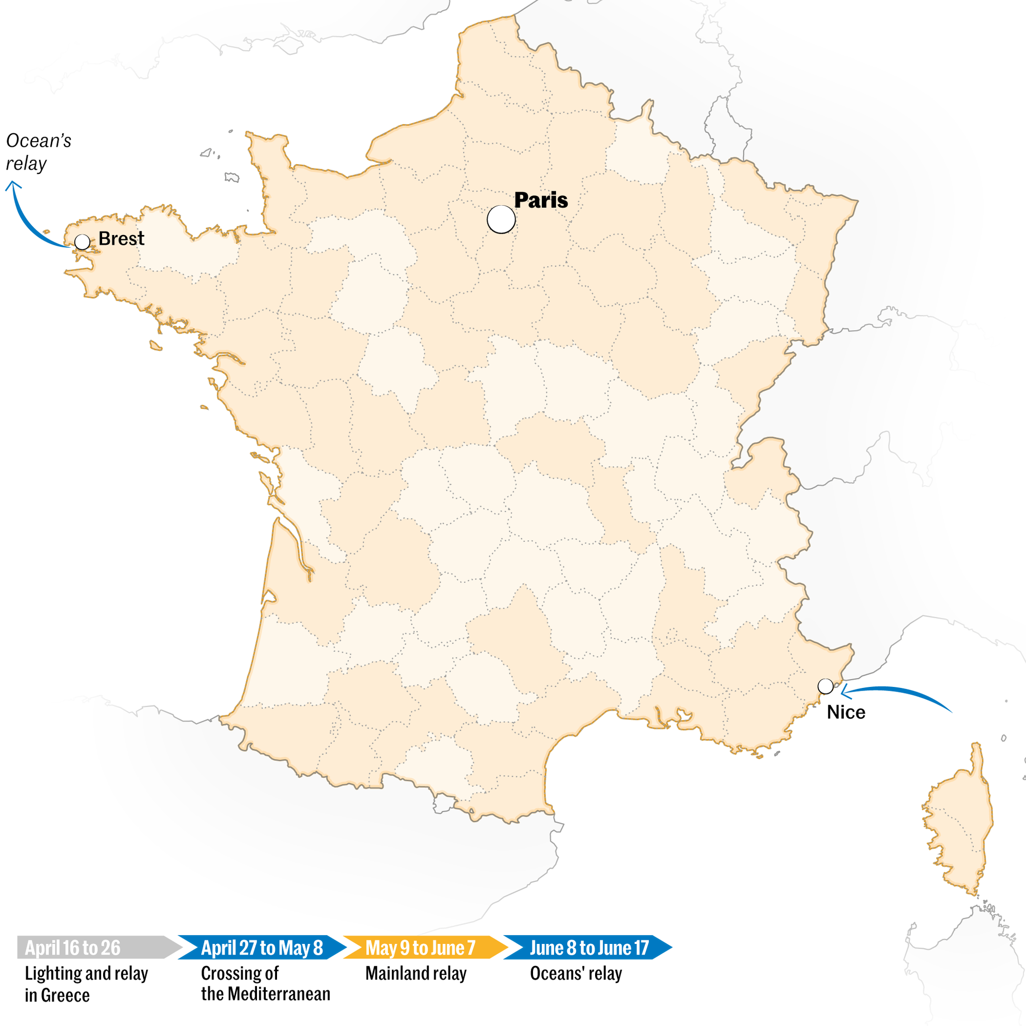 Paris 2024 Olympics organizers unveil torch relay map