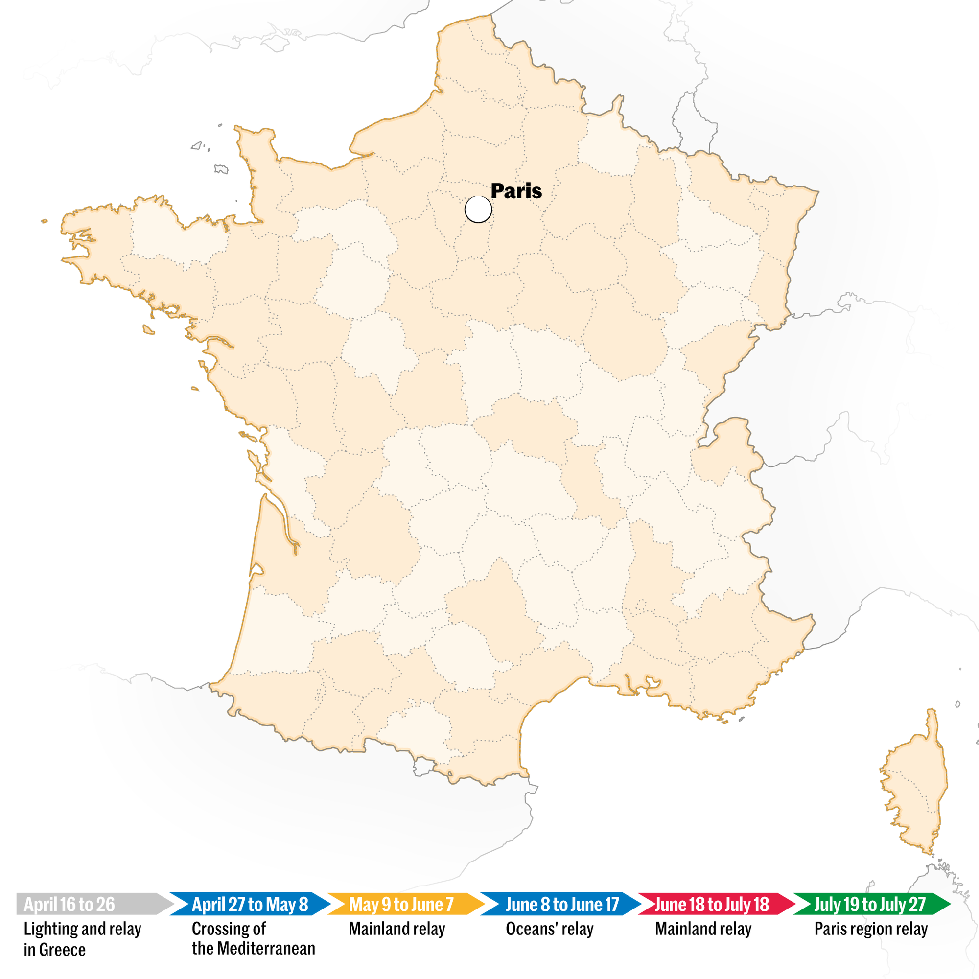 Paris 2024 Olympics organizers unveil torch relay map