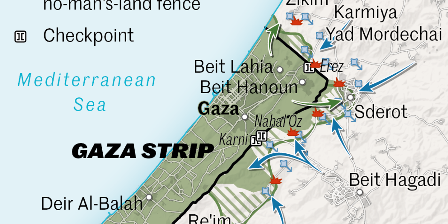 One map to understand how Hamas attacked Israel