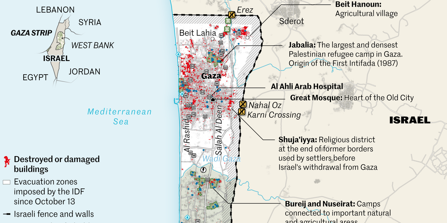 Israel-Hamas war: One map to visualize Gaza's hardest-hit areas since ...