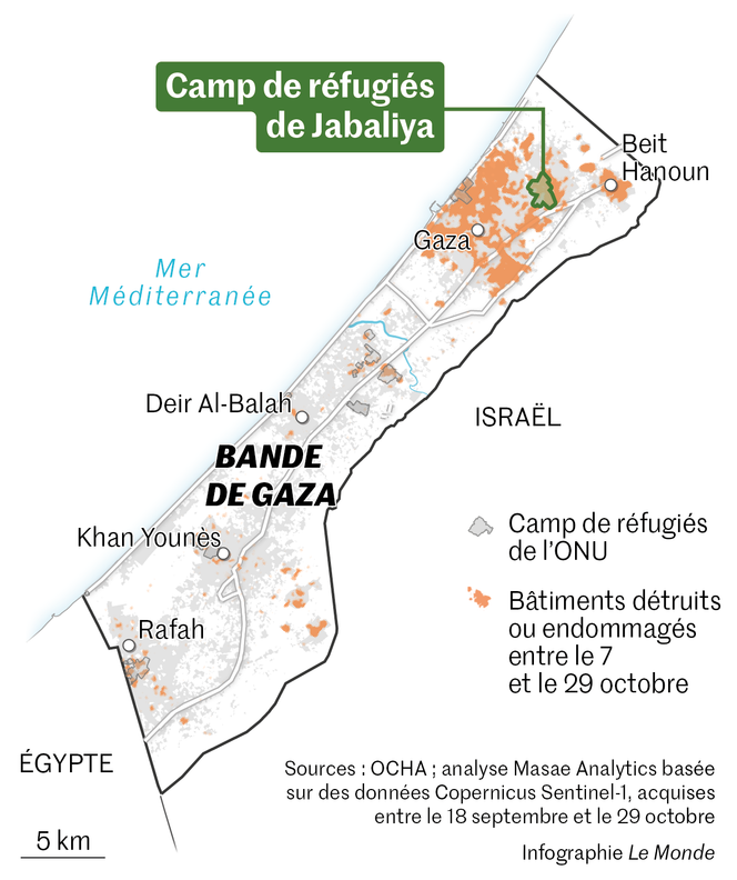 Le camp de réfugiés de Jabaliya, dans le nord de la bande de Gaza ...