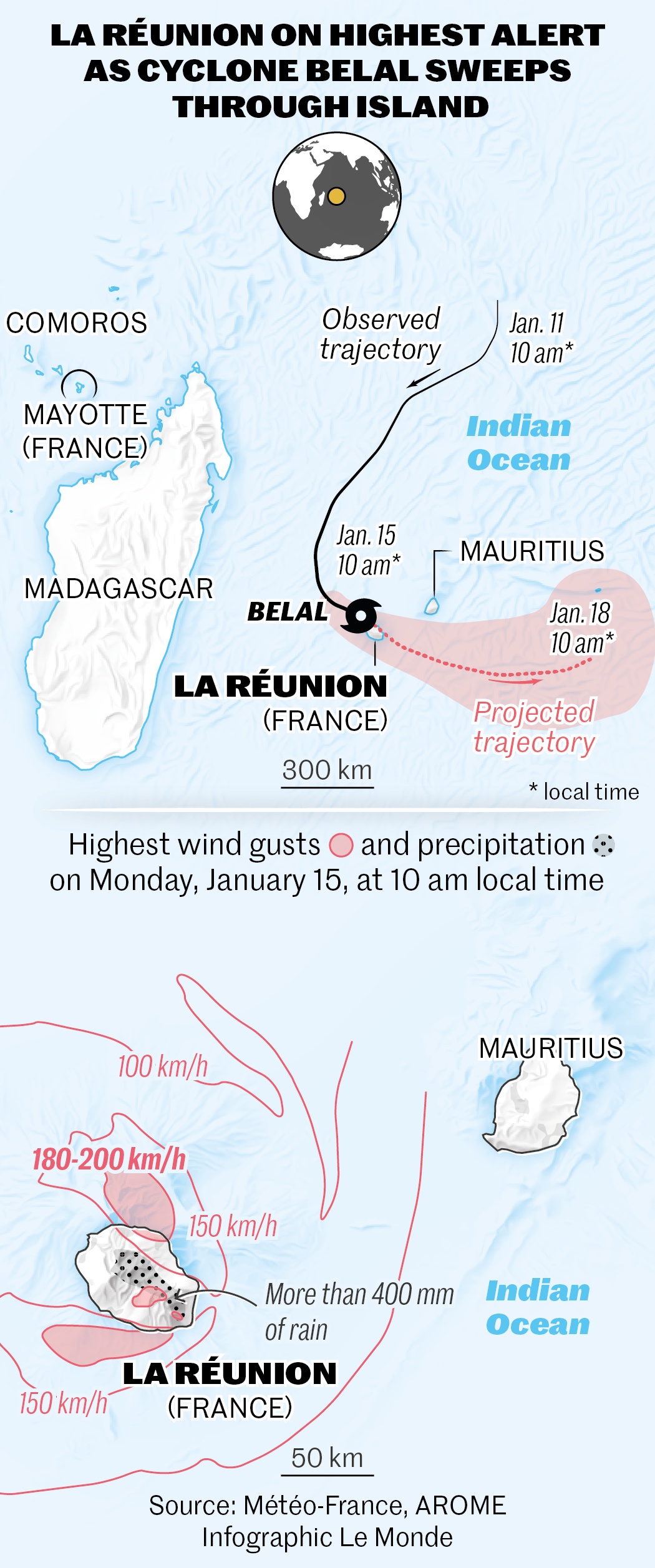 Cyclone Belal sweeps through France's Réunion Island
