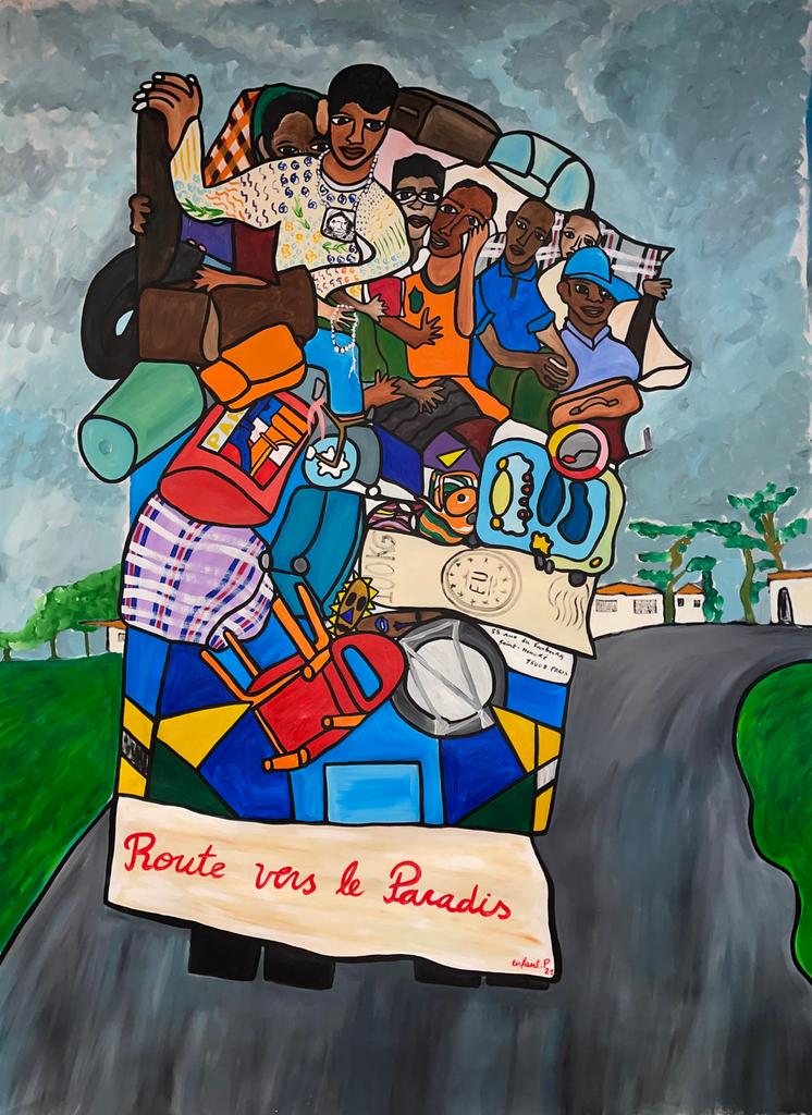 Art contemporain : Francis Essoua Kalu expose sa feinte naïveté à Paris