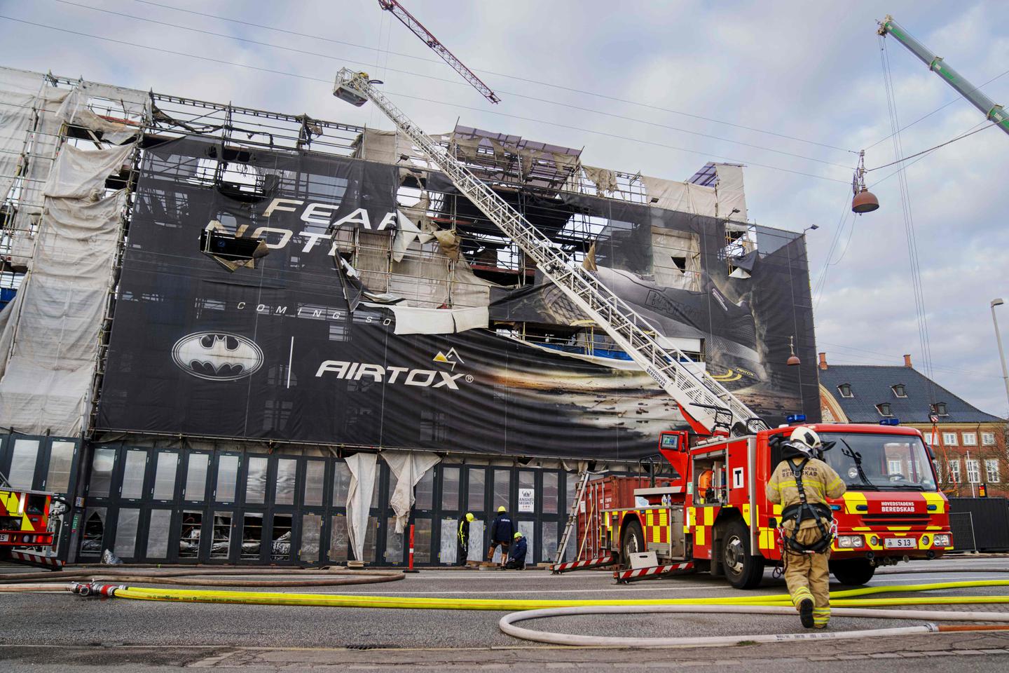 Firefighters battle Copenhagen historic stock exchange fire for second day