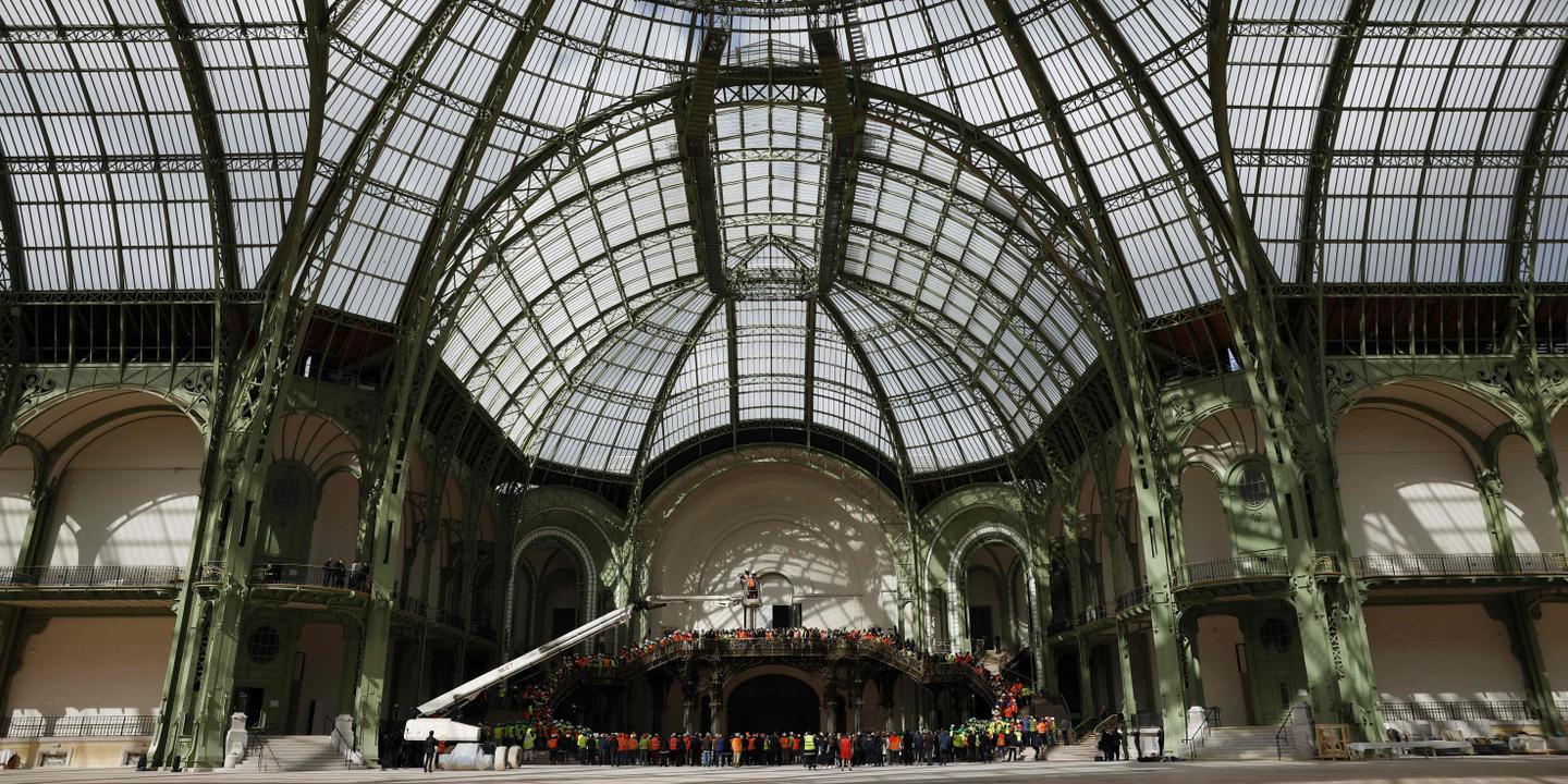 The nave of the Grand Palais, a French engineering masterpiece, is ...