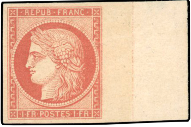 Des « 1 franc vermillon » et des timbres de l’Empire en vente chez Behr