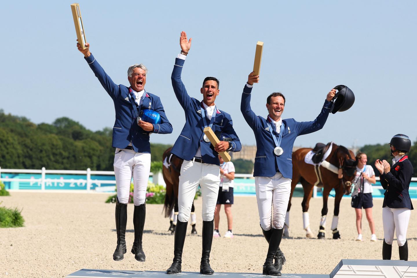 Paris 2024: French horse riders take silver in team eventing at Versailles