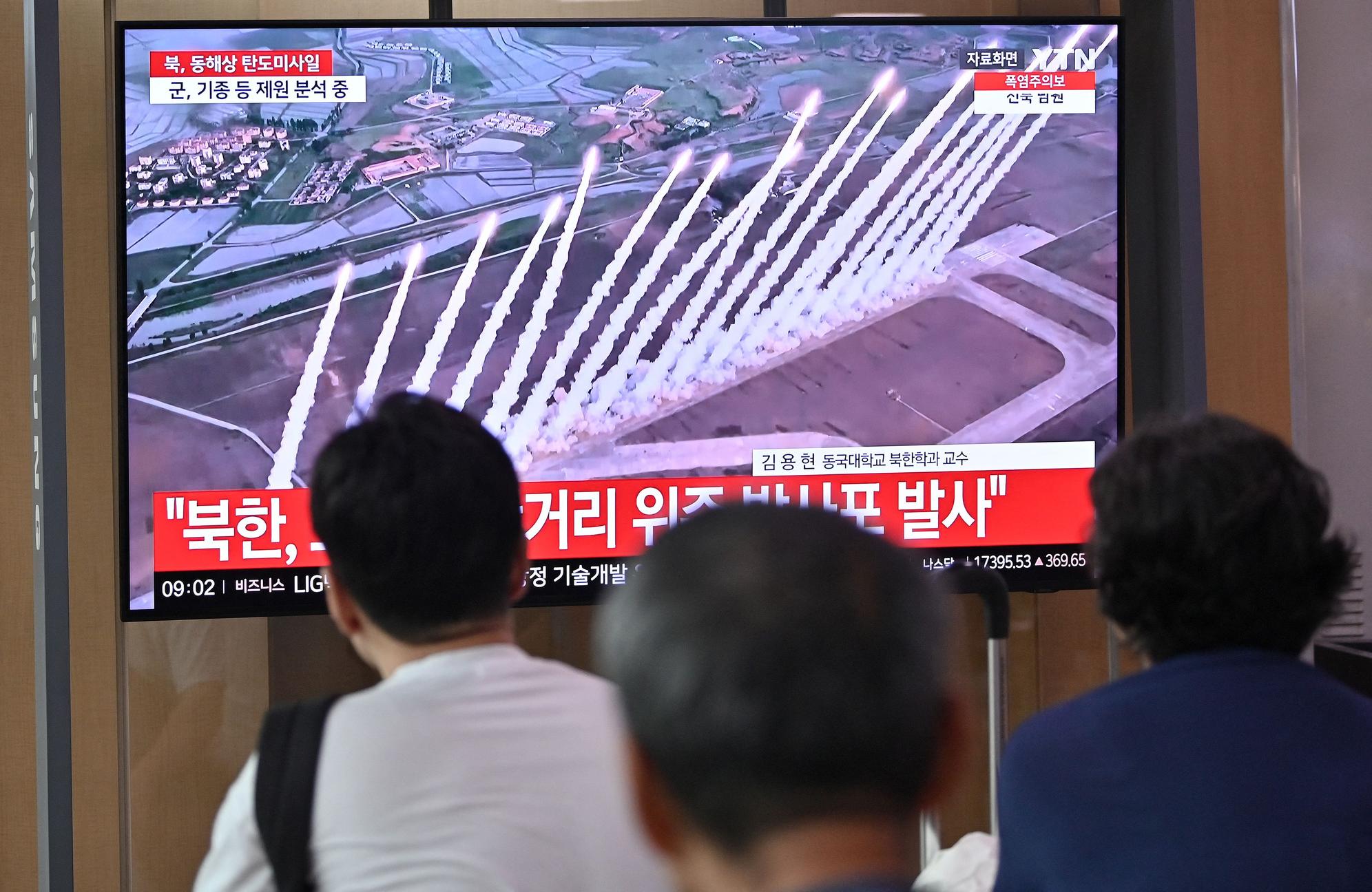 North Korea fires salvo of short-range ballistic missiles