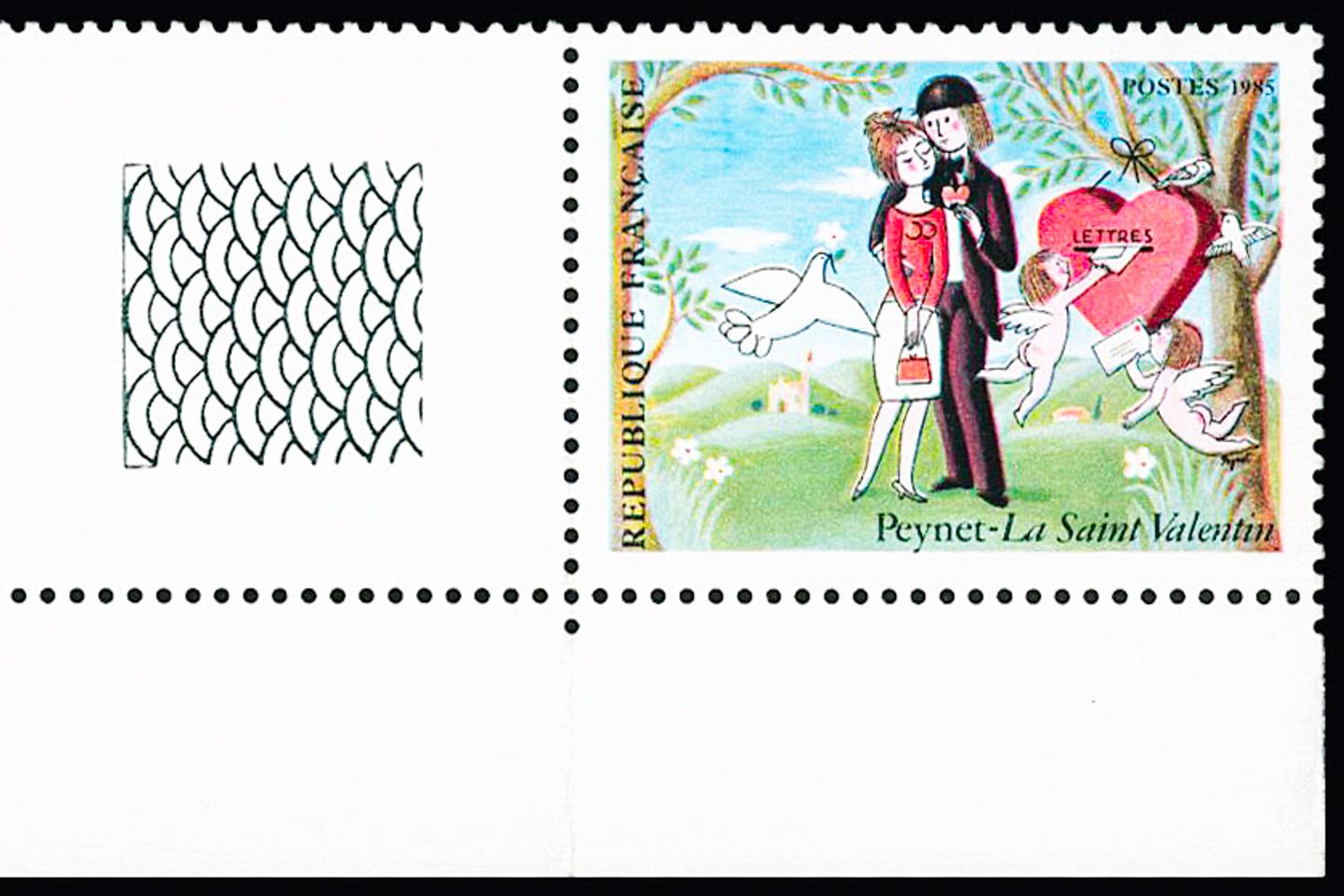 Philatélie : le timbre Peynet - la Saint-Valentin, valeur faciale omise ...