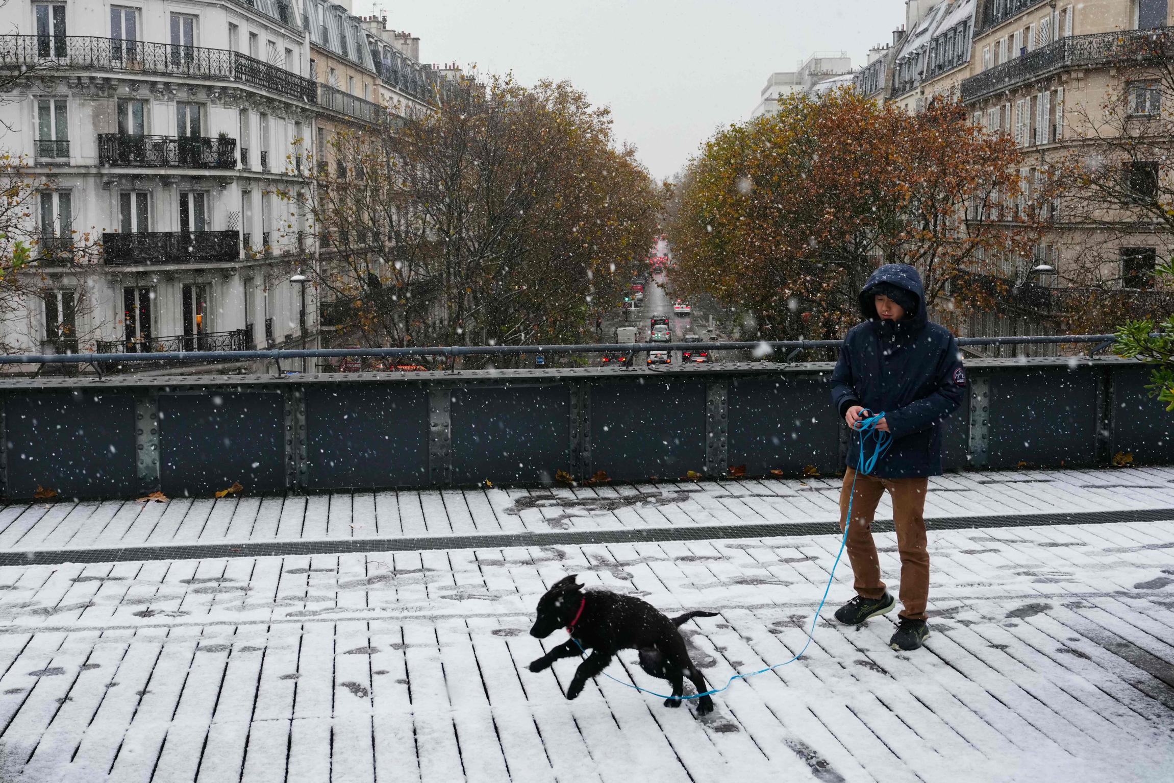 Snow in the city: Parisians wrap up as winter arrives in French capital
