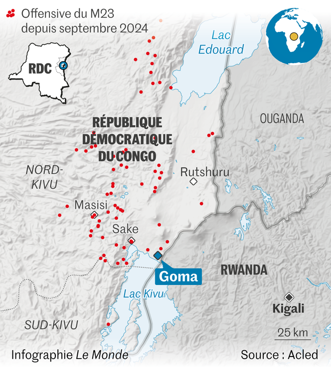 RDC : le groupe armé M23 et l’armée rwandaise sont entrés dans Goma, principale ville de l’Est ...