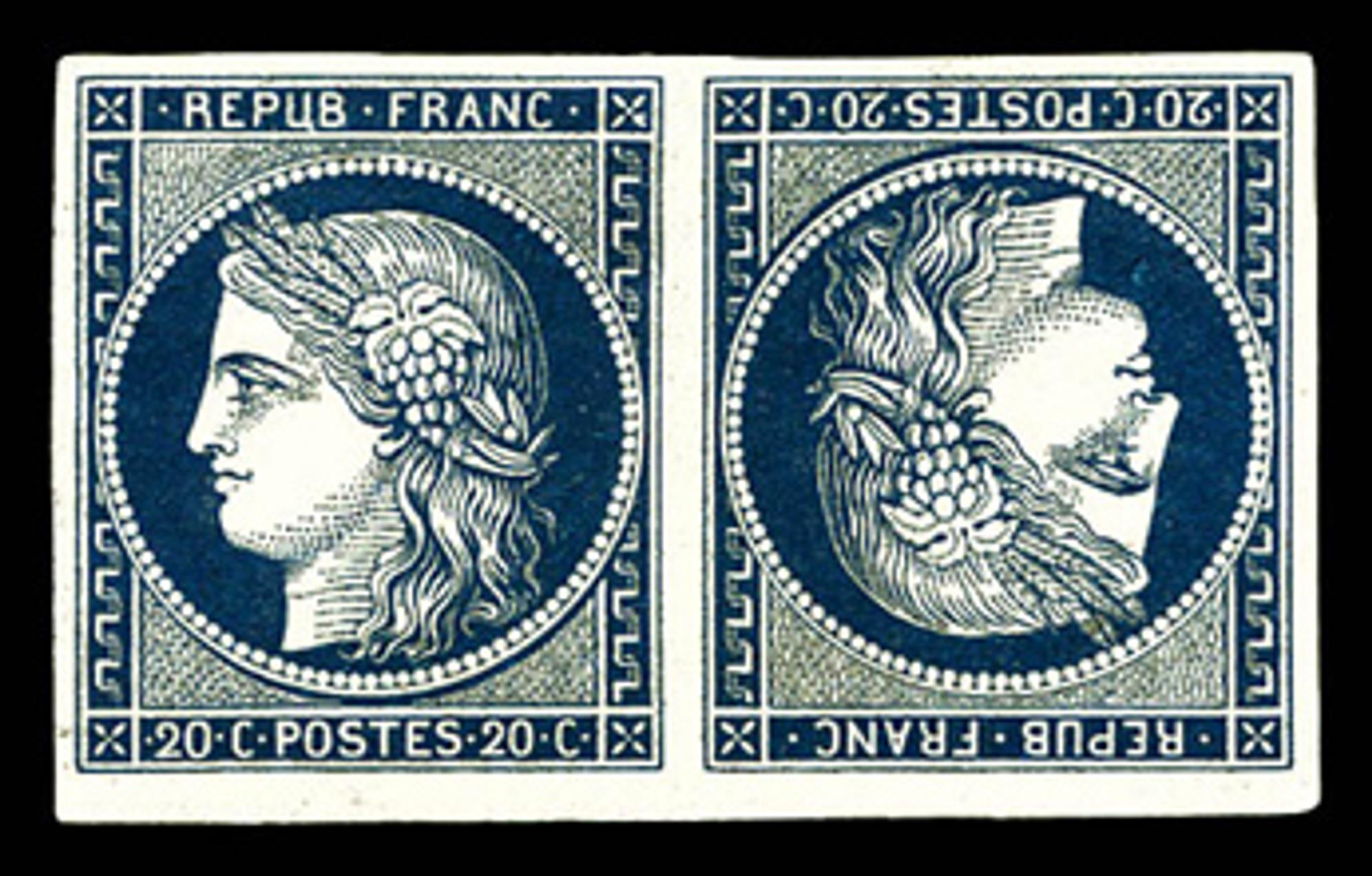 Philatélie : une bande de trois du 1 franc vermillon à 175 000 euros ...