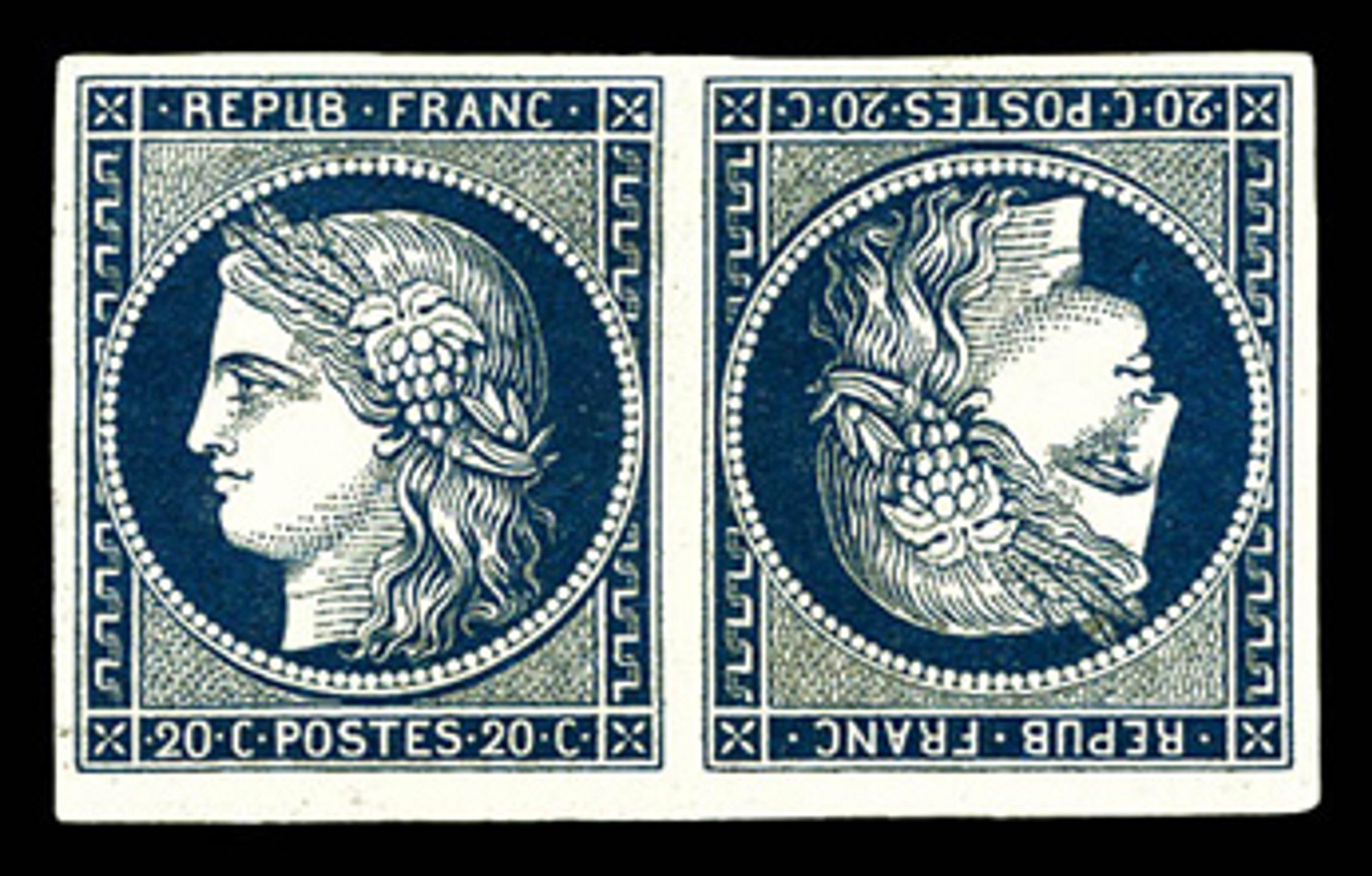 Philatélie : une bande de trois du 1 franc vermillon à 175 000 euros ...