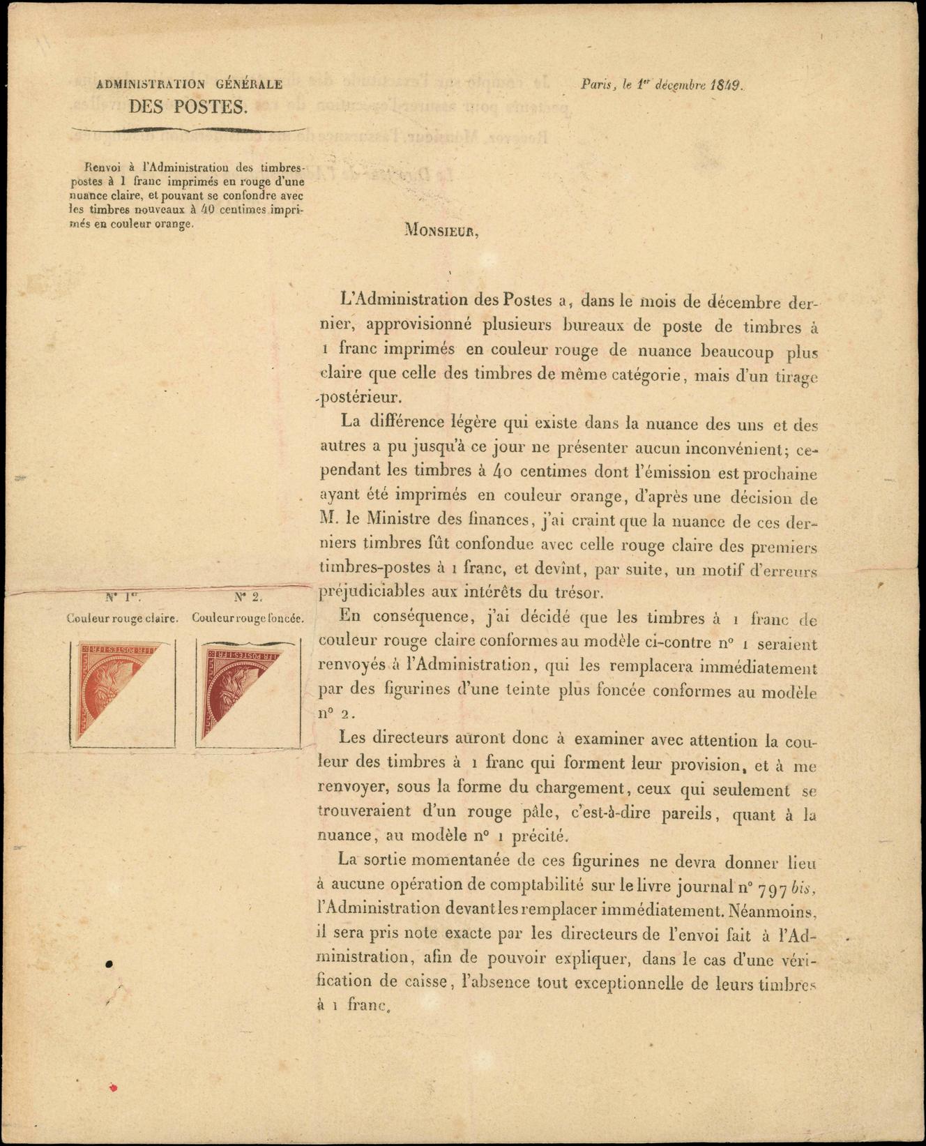 Philatélie : une bande de trois du 1 franc vermillon à 175 000 euros ...