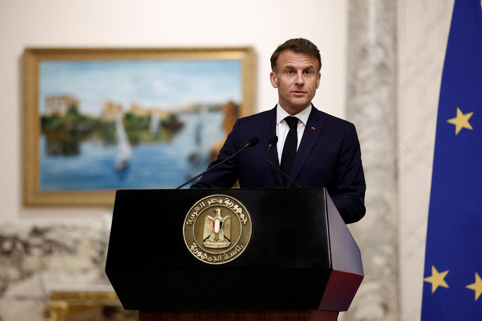 Macron, in Egypt, rejects any role for Hamas in post-war Gaza and ...