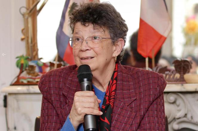 Gusti-Klara Gaillard-Pourchet, at the embassy of the Republic of Haiti in Paris, on April 9, 2025.