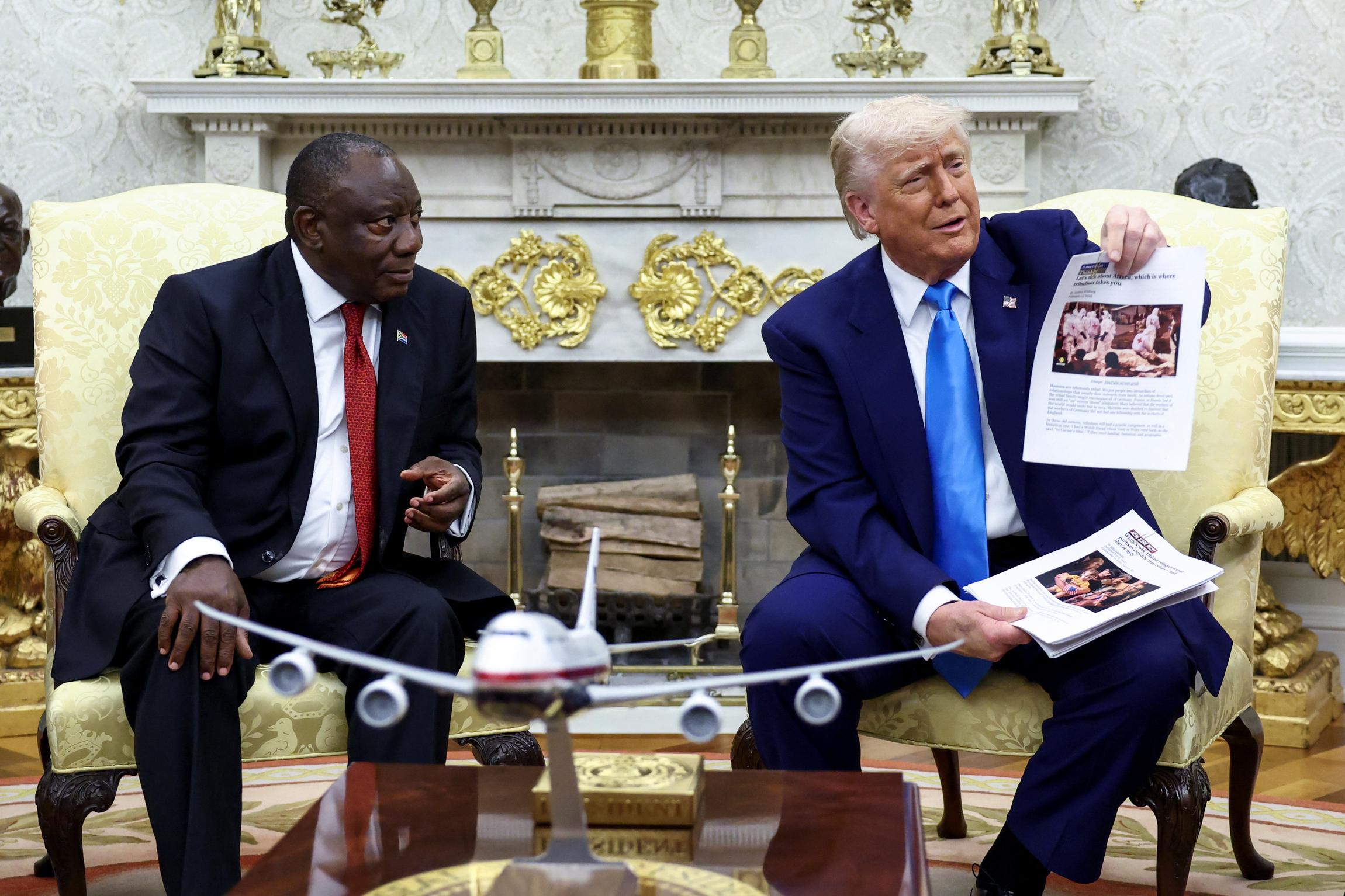 Trump traps South African president with accusations of persecution ...